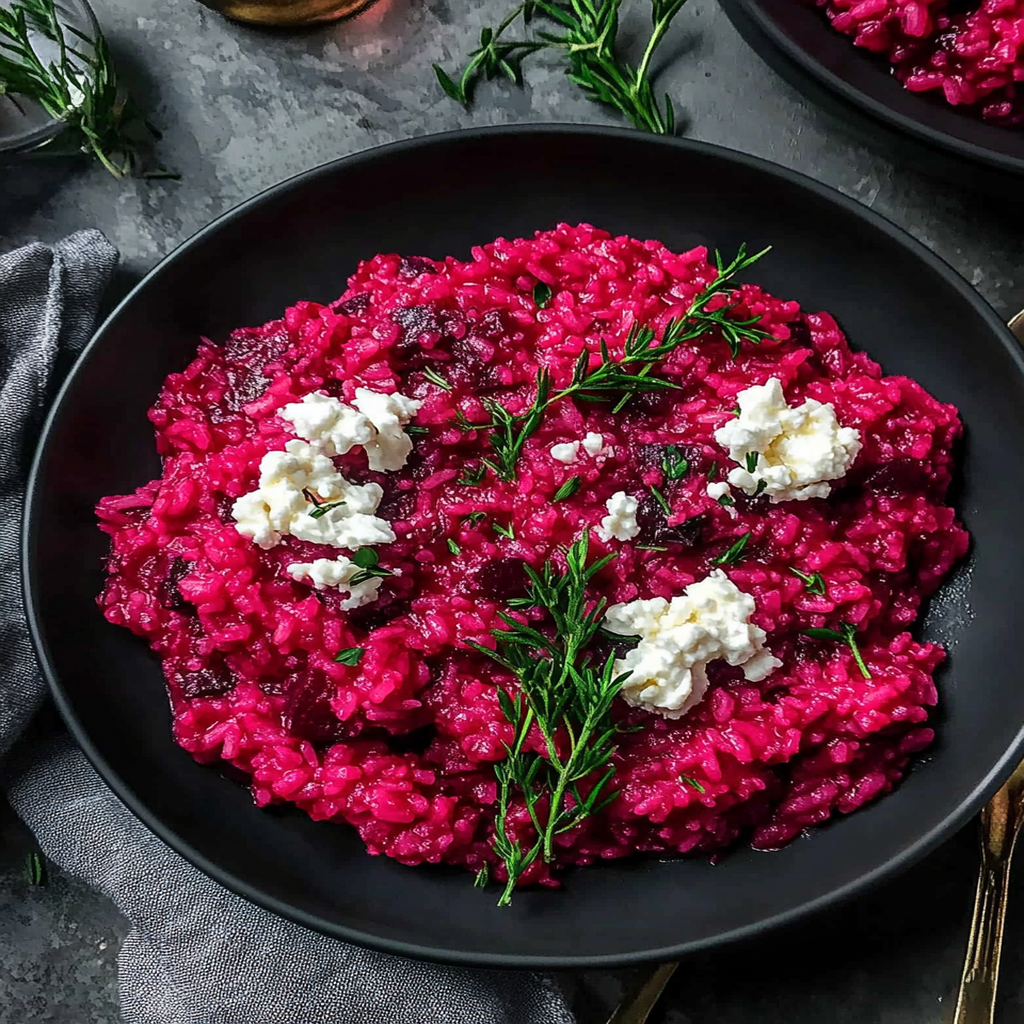 Valentine's Beet Risotto with Goat Cheese