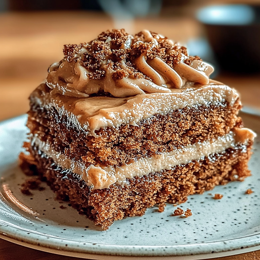 Cucumber Watergerbread Cake with Cinnamon Molasses Frosting